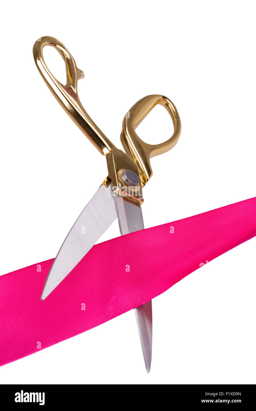 Red ribbon cut cut top view Cut Out Stock Images & Pictures - Alamy