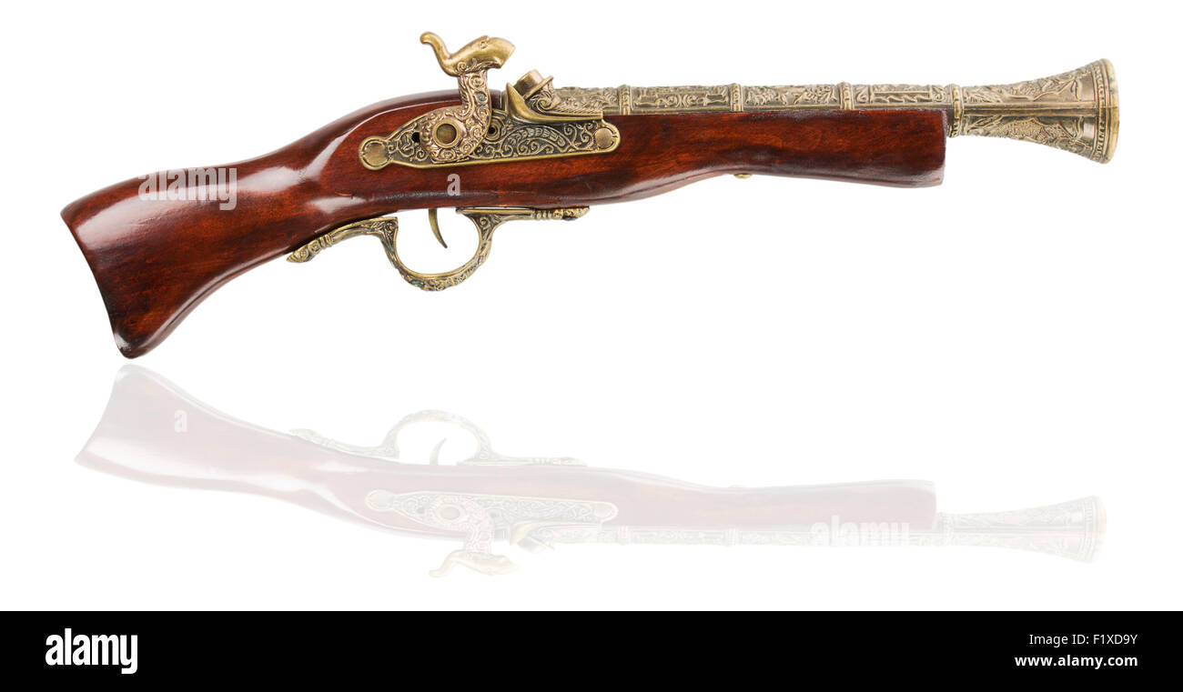 Old gun isolated on white Stock Photo - Alamy