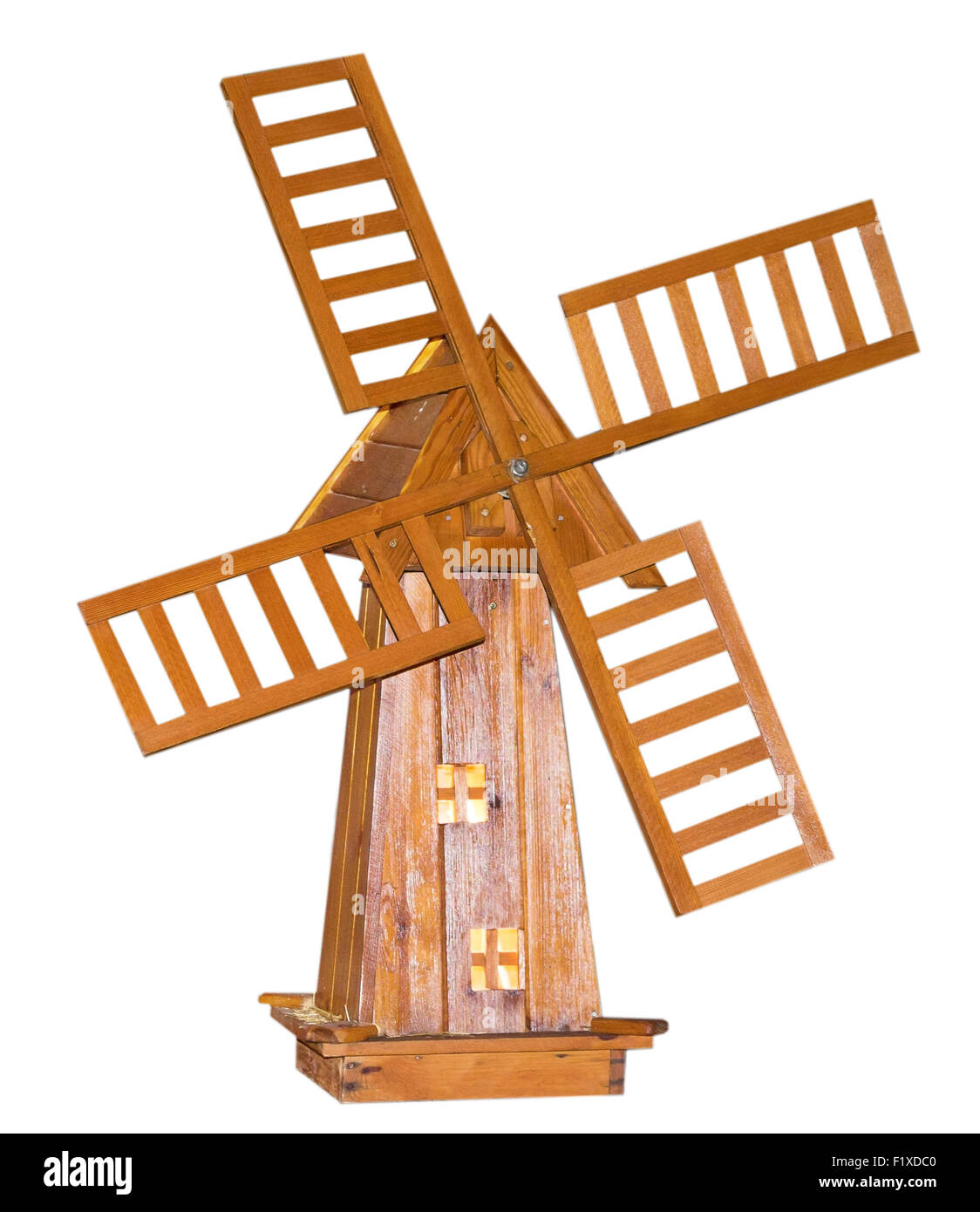 wooden windmill on white background Stock Photo - Alamy