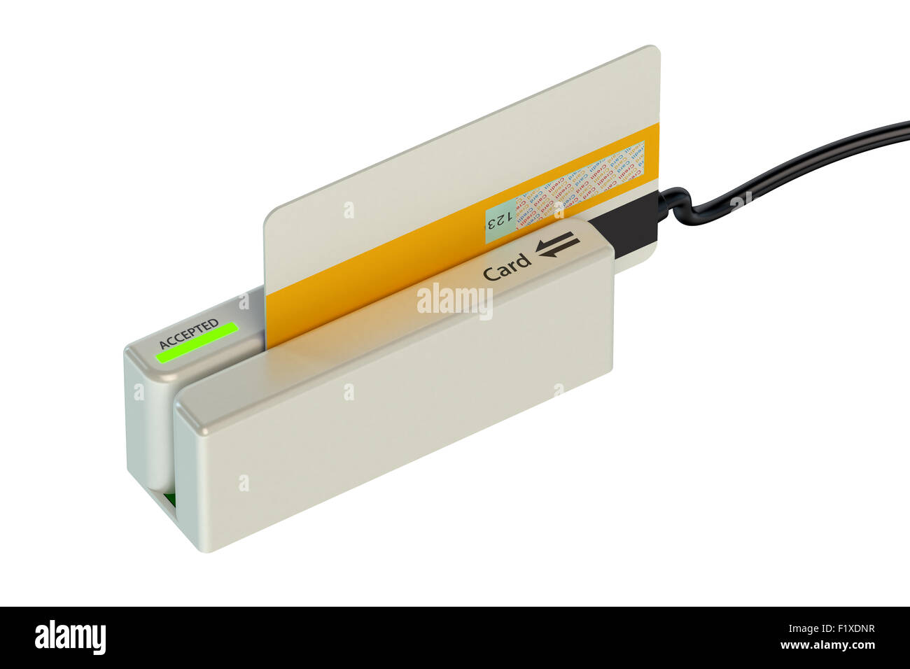 Card reader with credit card isolated on white background Stock Photo ...