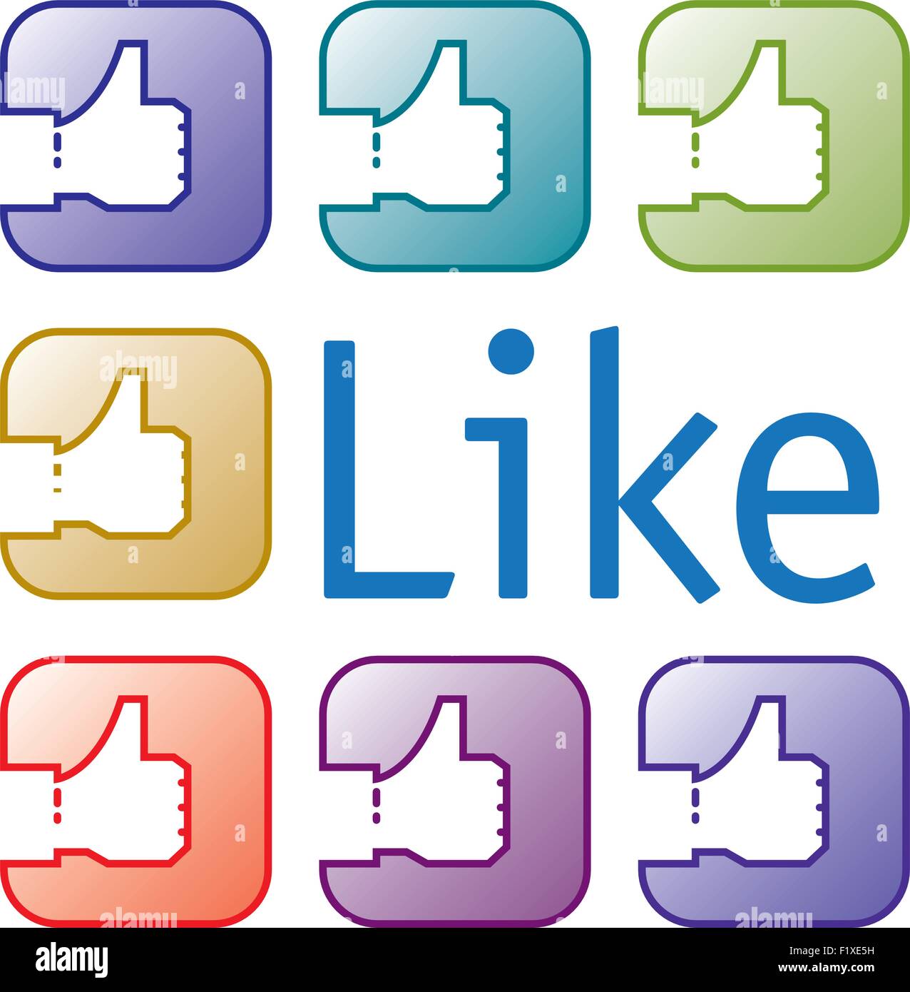 A set of like icons in a rainbow of color Stock Vector Image & Art - Alamy