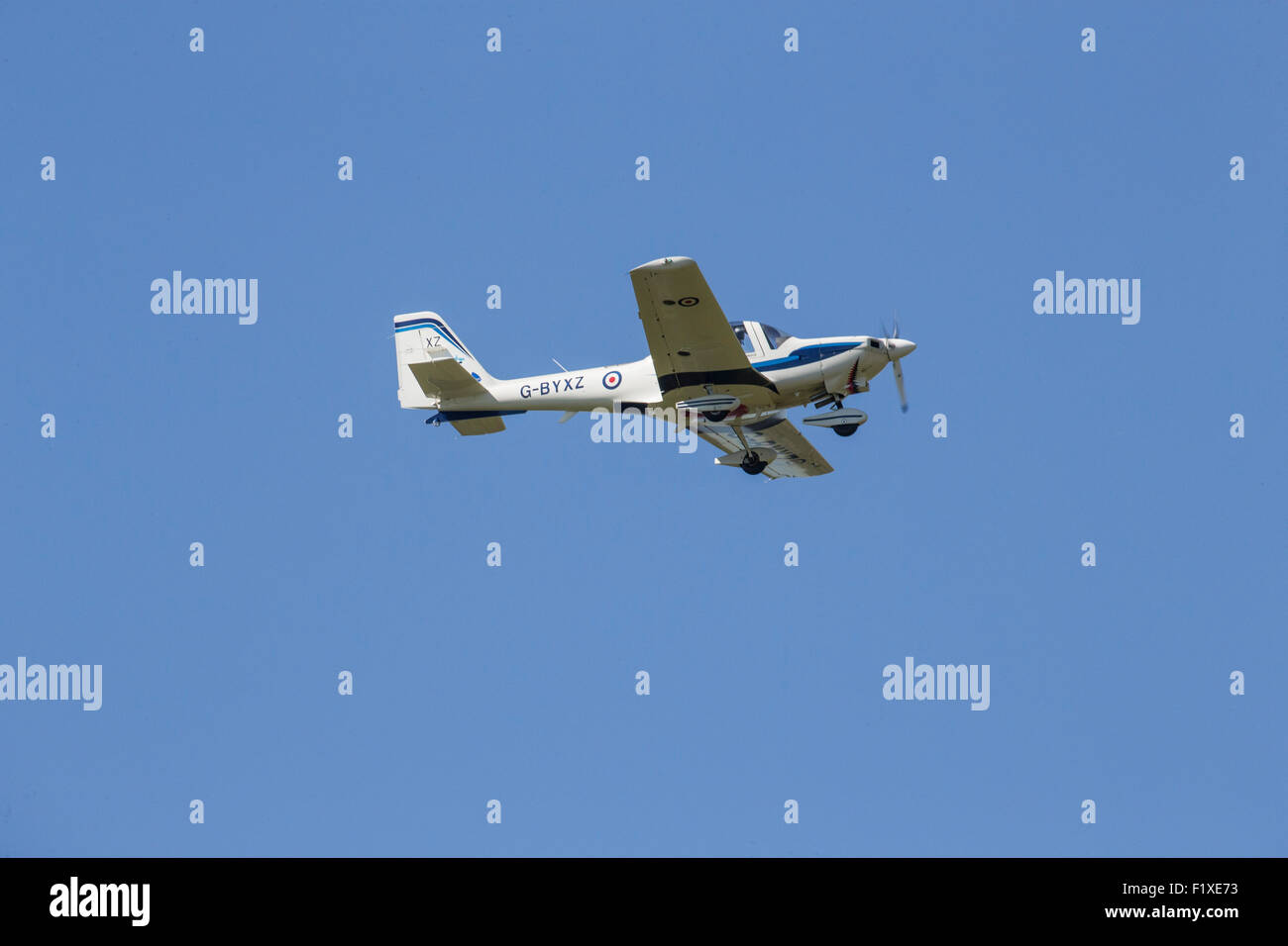 RAF Grob 115E Tutor aircraft flying at the 2015 Shoreham airshow Stock ...