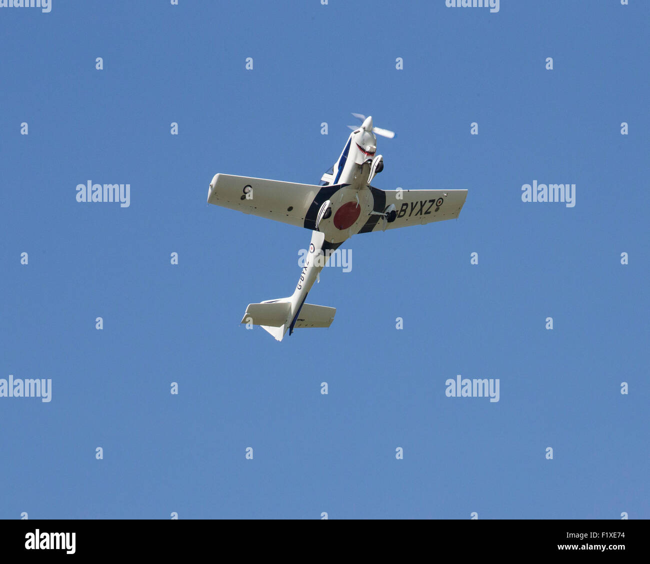 RAF Grob 115E Tutor aircraft flying at the 2015 Shoreham airshow Stock ...