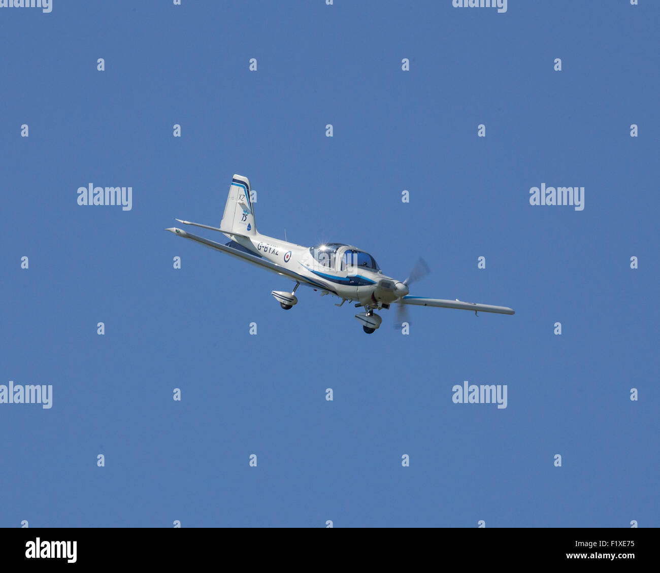 RAF Grob 115E Tutor aircraft flying at the 2015 Shoreham airshow Stock ...