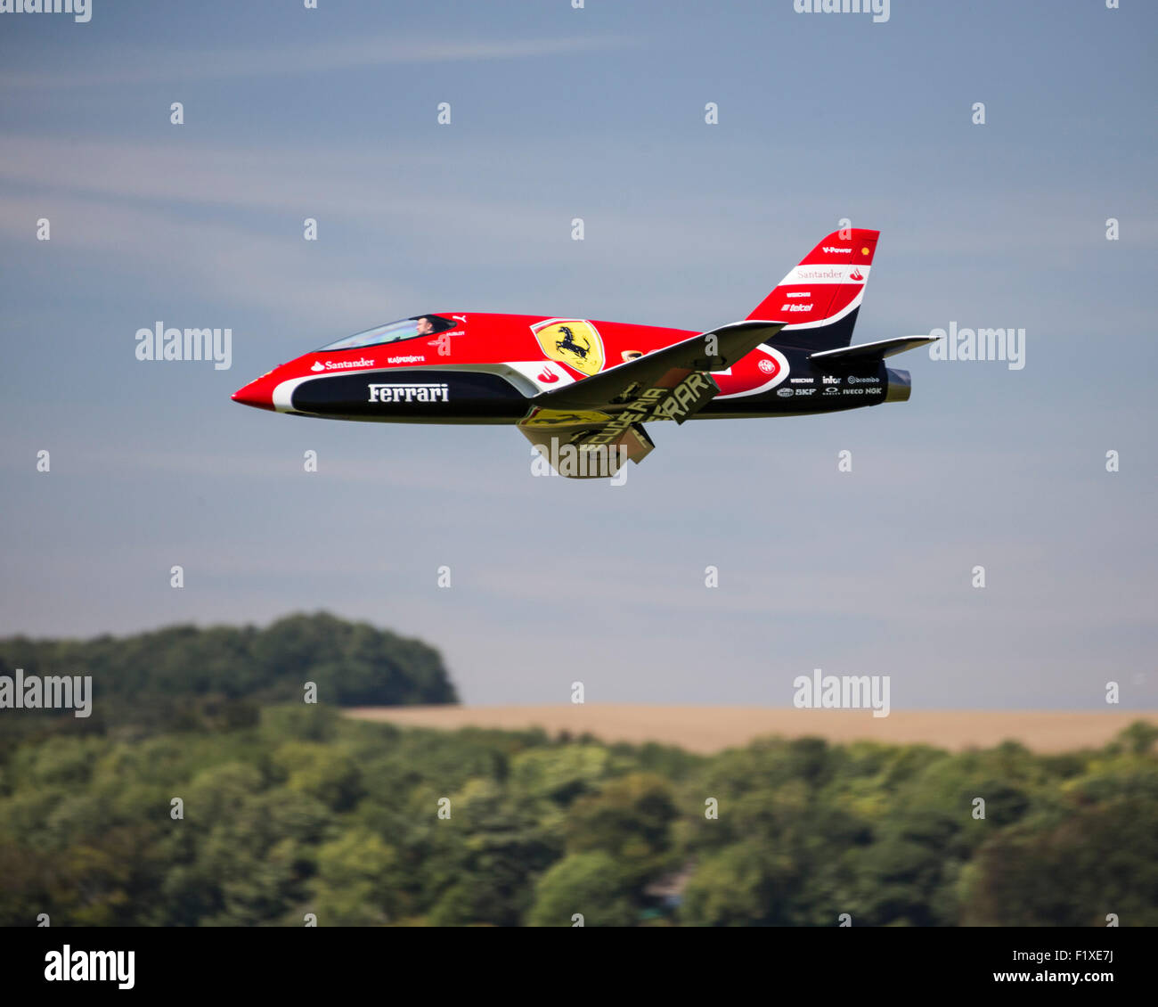 Radio controlled model jet aircraft flying at the 2015 Shoreham air ...