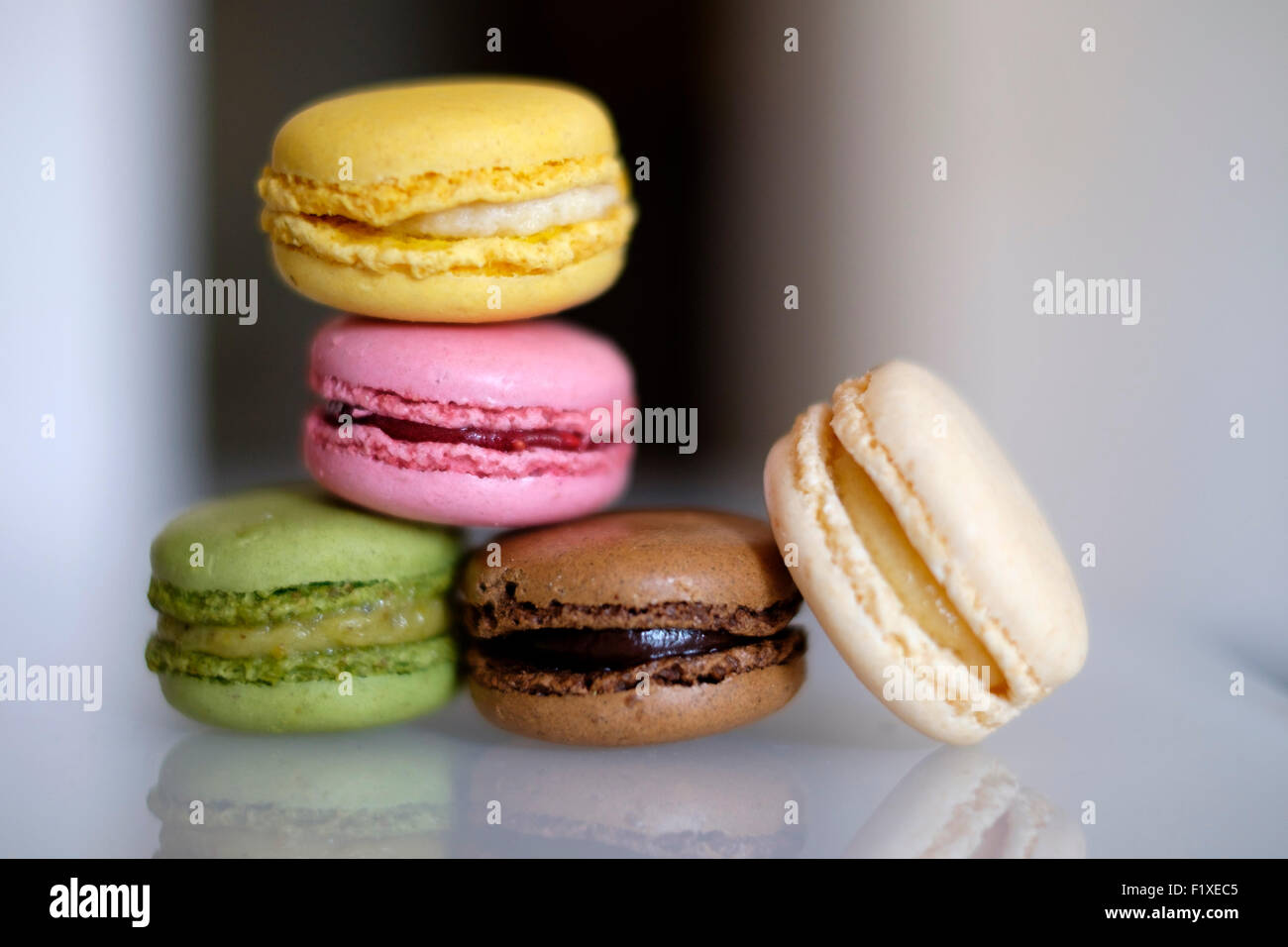 Close up shot pile macarons hi-res stock photography and images - Alamy