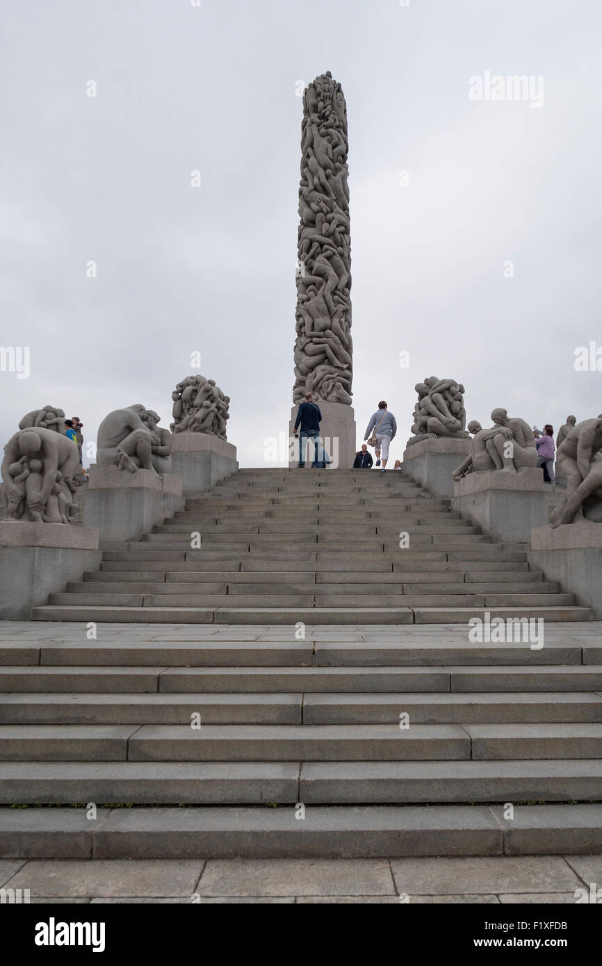 Statue by sculptor Gustav Vigeland at the Frogner Park in Oslo, Norway ...