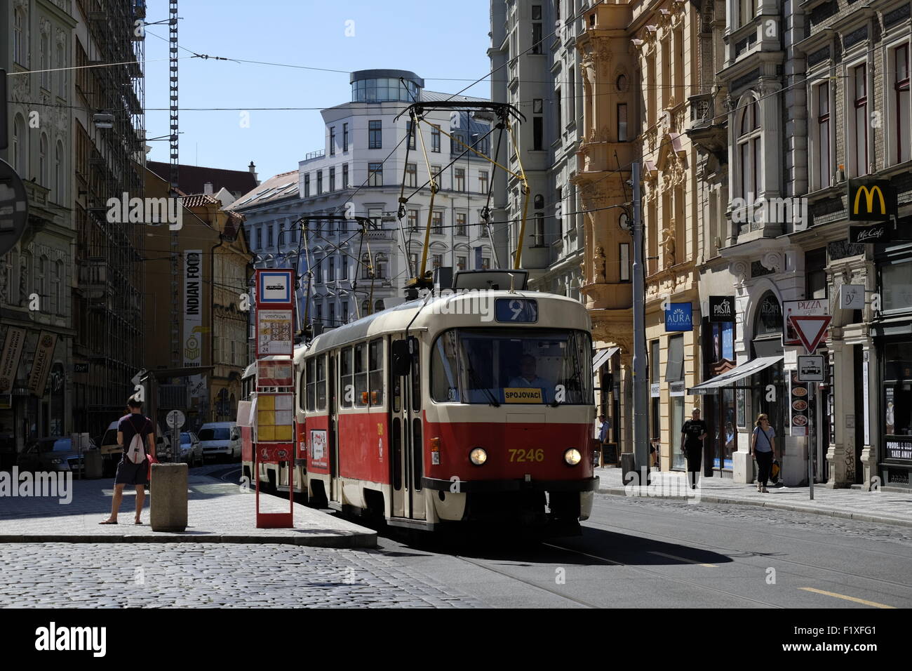 Tram on the streets of Prague, Czech Republic Stock Photo - Alamy