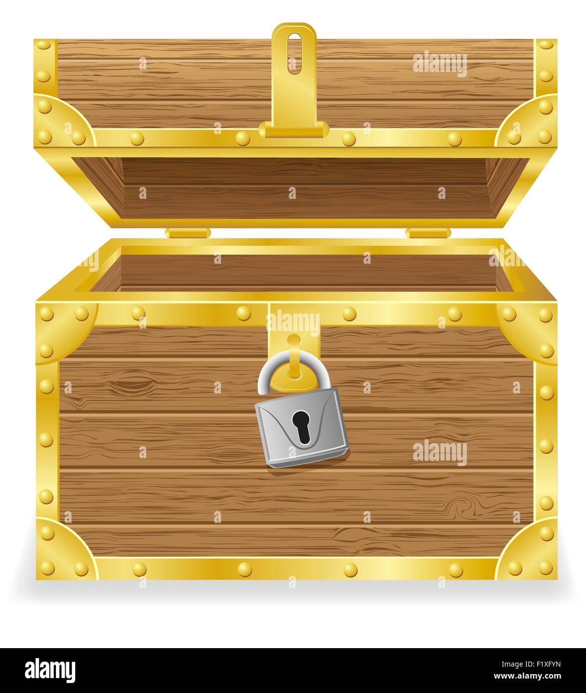 open antique chest vector illustration isolated on white background ...
