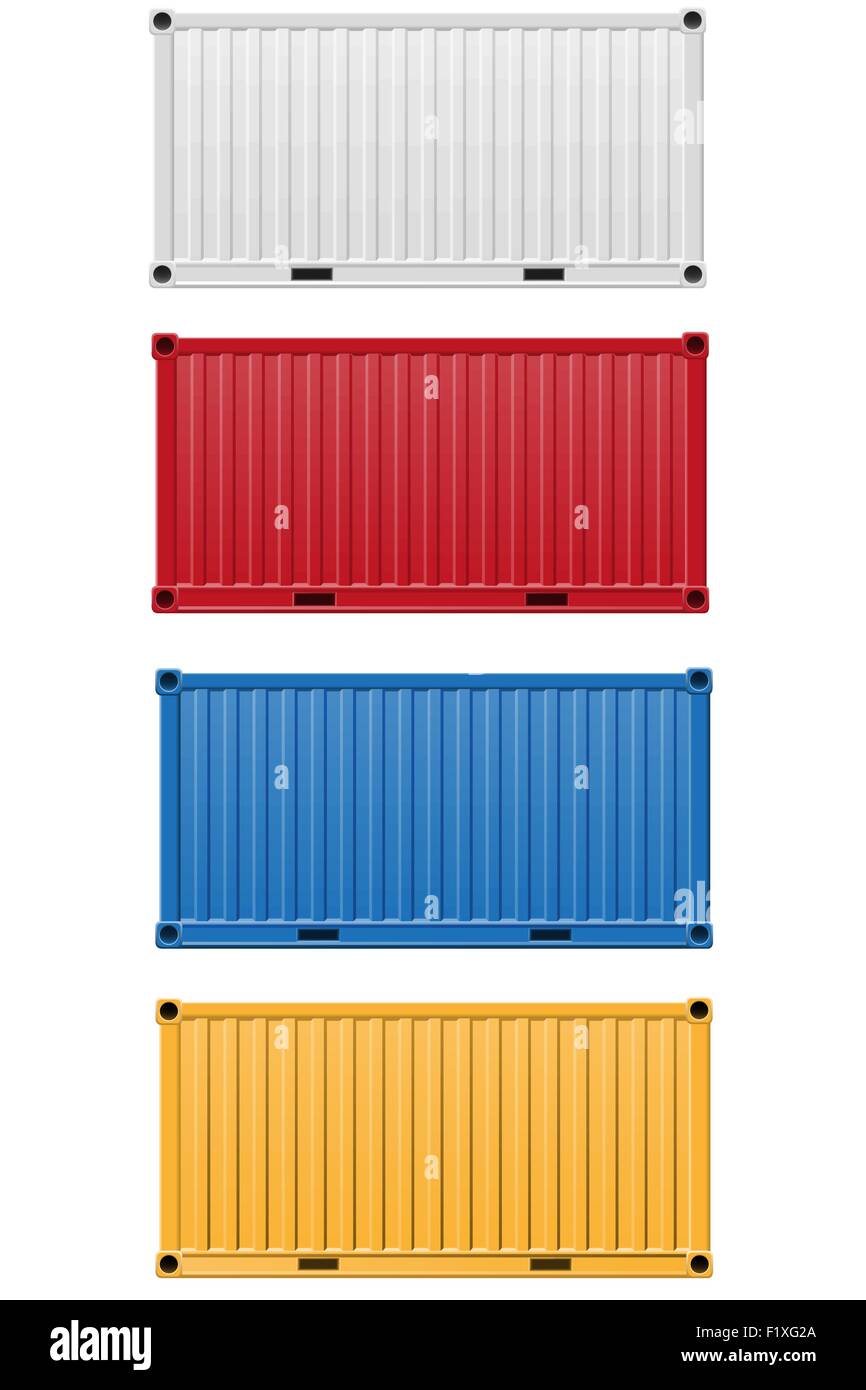 cargo container vector illustration isolated on white background Stock ...