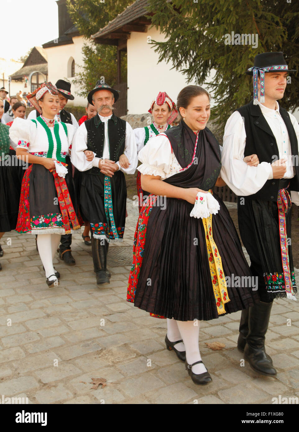 Hungary Hollókő harvest festival people Stock Photo - Alamy