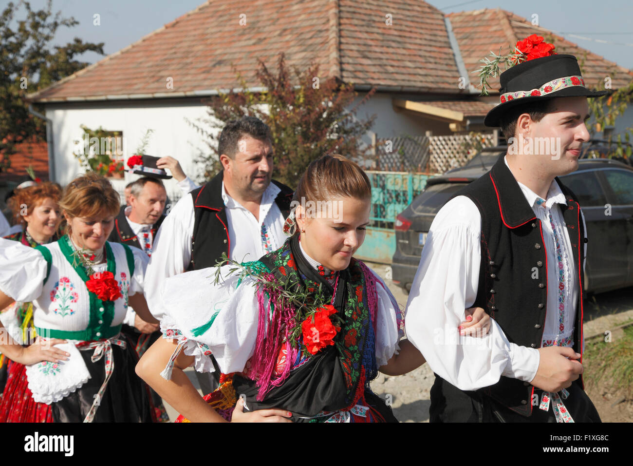Hungary Hollókő harvest festival people Stock Photo - Alamy