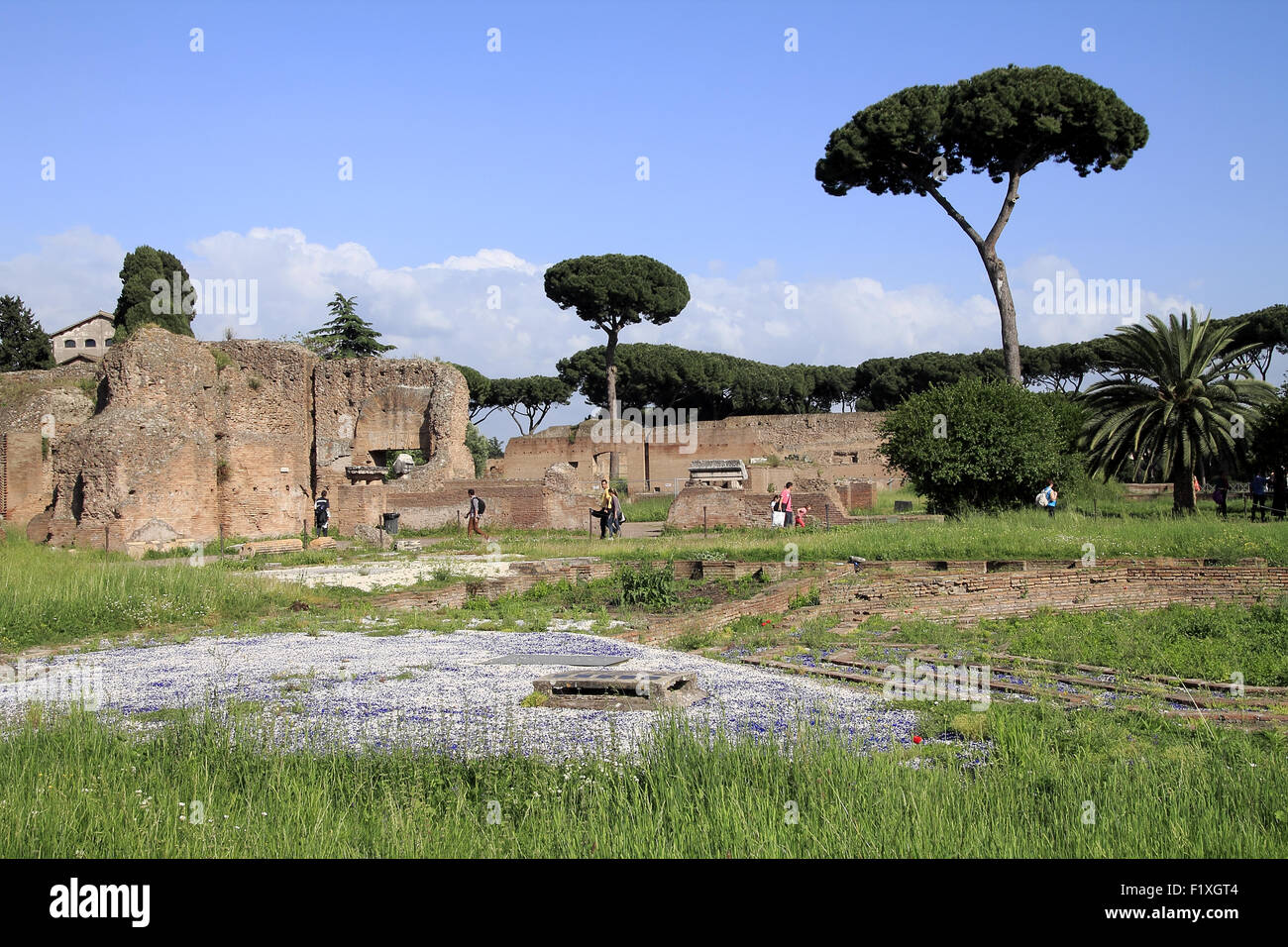 Ancient ruins, ancient Roman Empire, the Palatine Hill. Monte Palatino ...