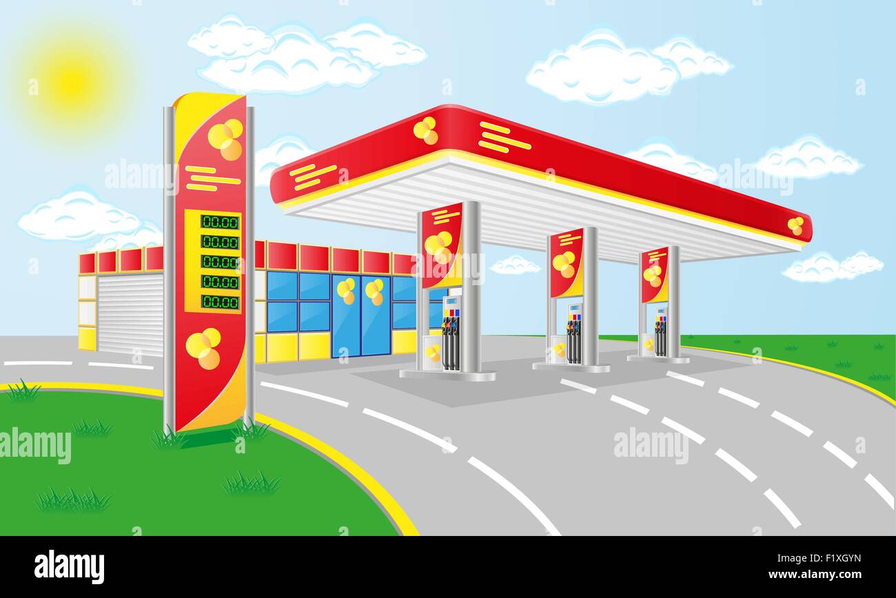 car petrol station vector illustration Stock Vector Image & Art - Alamy