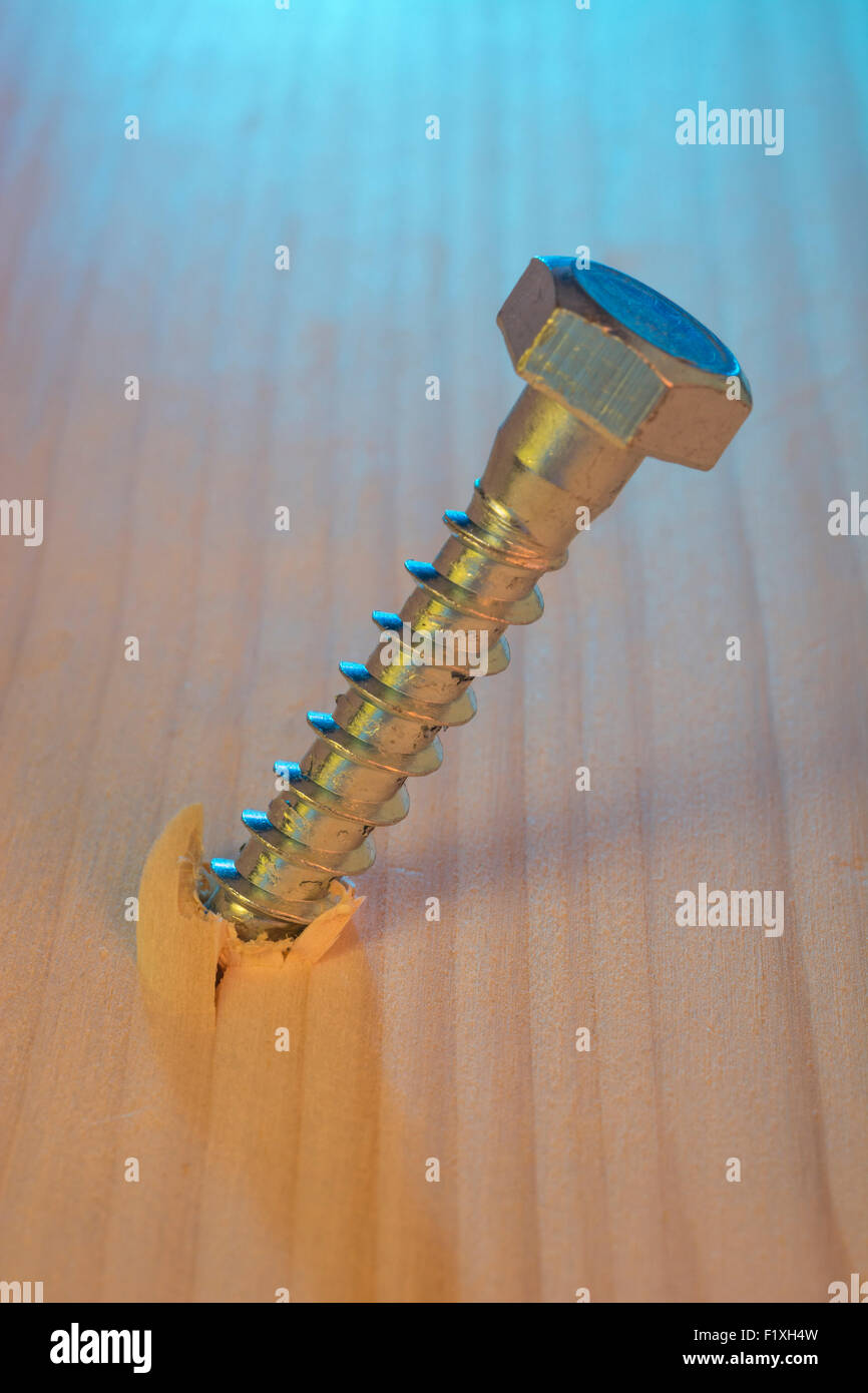 Concept of turn the screw, pressurize, pressure. Macro-photo of steel ...