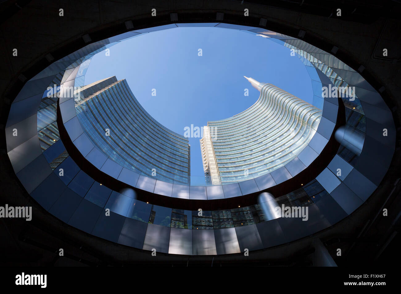 View of buildings from below, Milan, Italy Stock Photo - Alamy