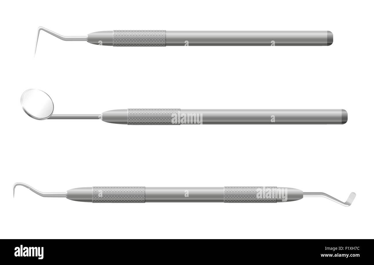 dental instruments vector illustration isolated on white background ...