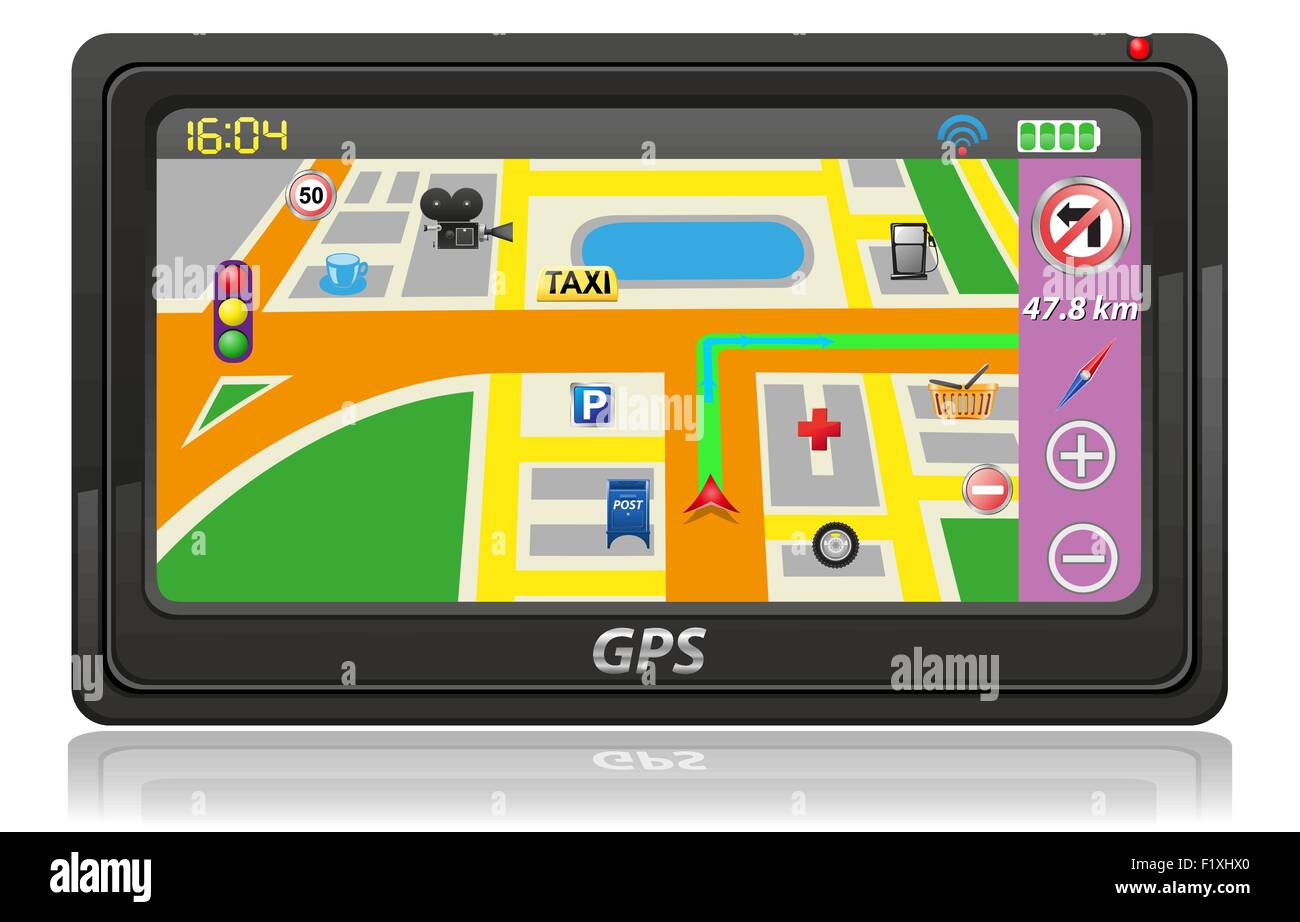 Gps Navigator Vector Illustration Isolated On White Background Stock Vector Image And Art Alamy