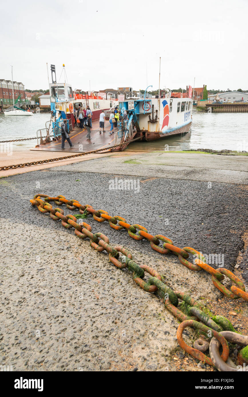The chain Ferry across the River Medina at Cowes Isle of Wight UK also ...