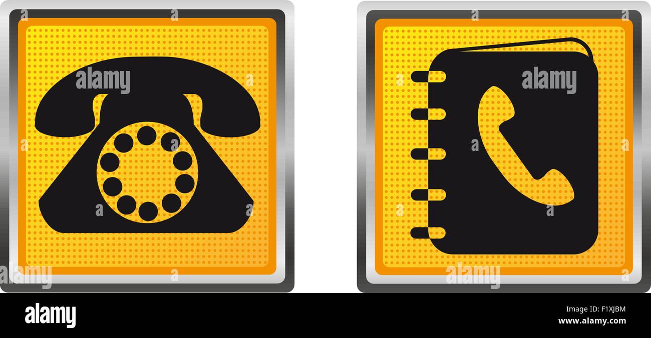 icons phone and directory for design vector illustration isolated on ...