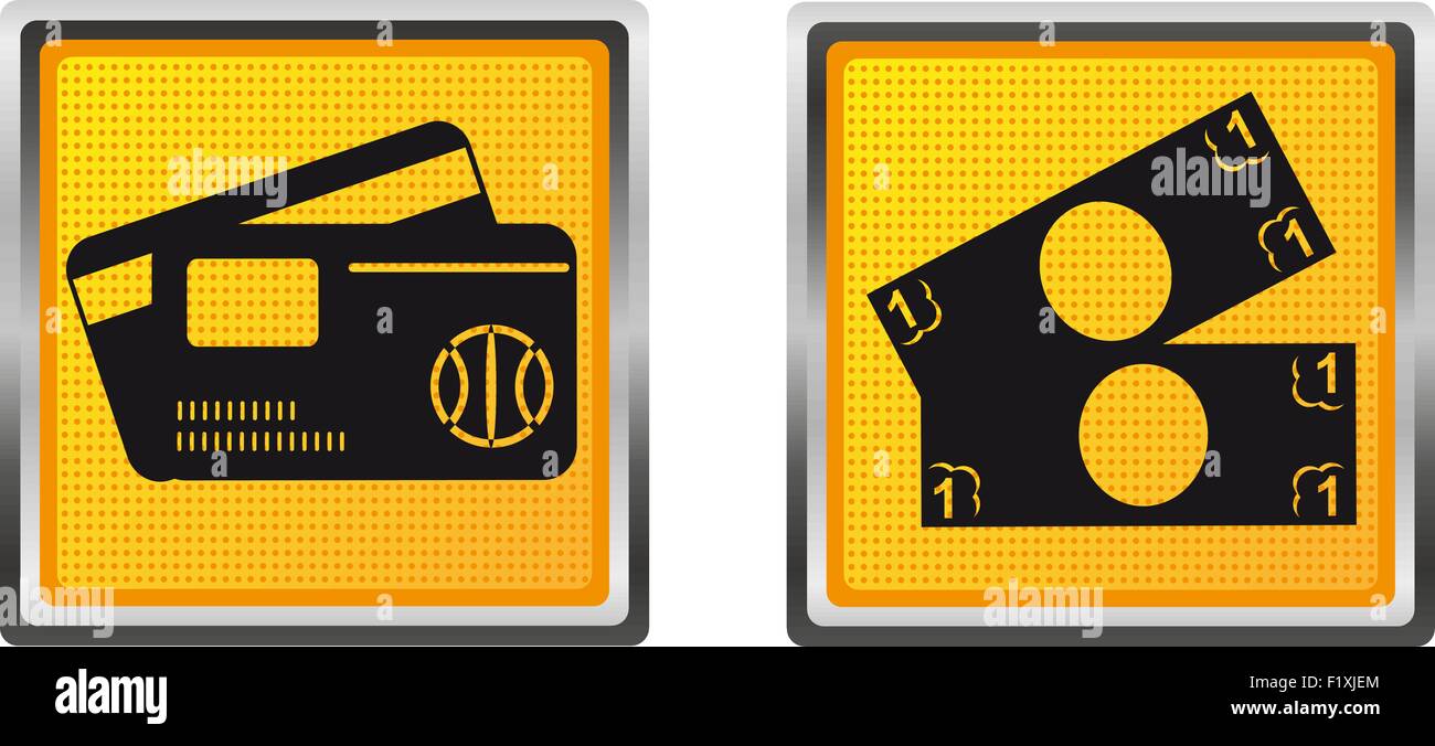 icons card and cash for design vector illustration isolated on white ...
