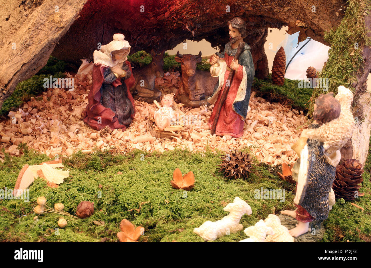 Christmas mangers, Birth of Jesus Stock Photo - Alamy