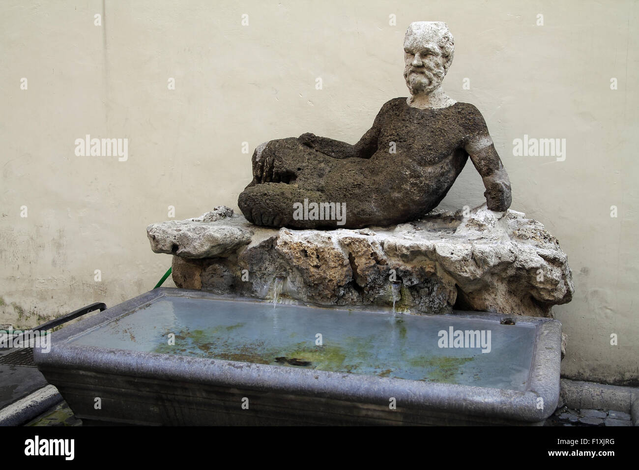Babuino Statue, Old Silenus, fountain, church walk to Sant 'Anastasio. Rome, Italy Stock Photo ...