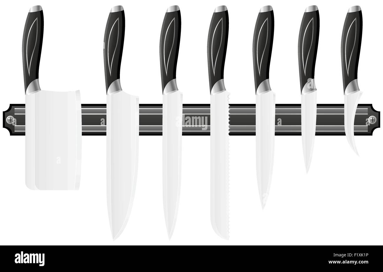 knife set for the kitchen vector illustration isolated on white ...