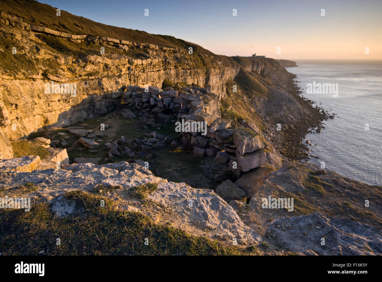 View of the West Cliffs on the Isle of Portland on Dorset's Jurassic ...