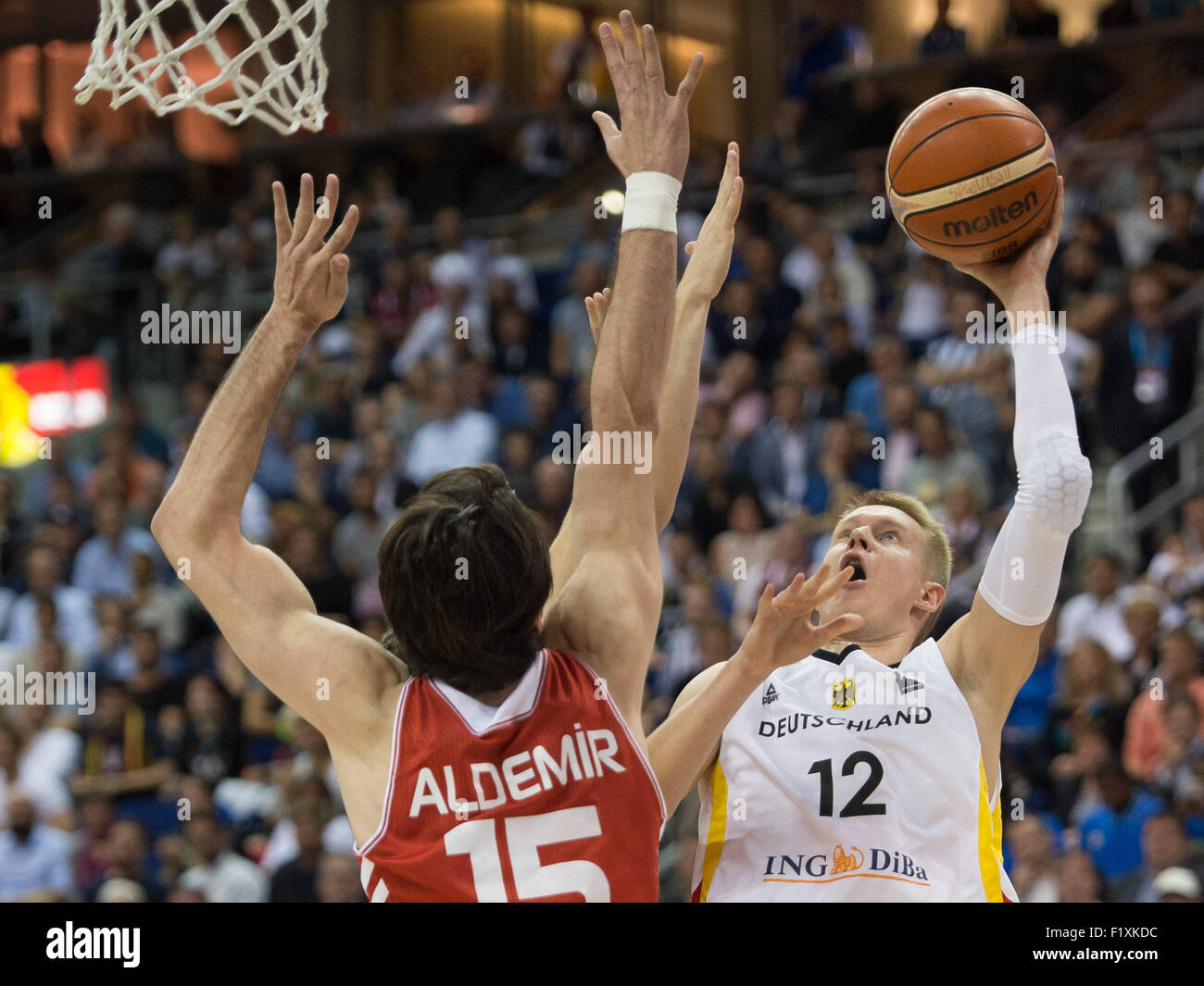 Berlin, Germany. 8th Sep, 2015. Turkey's Furkan Aldemir (l) and Germany ...