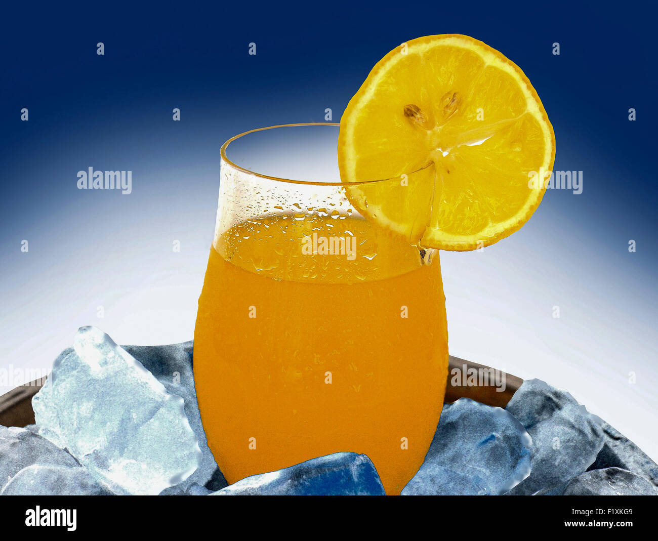 Lemon juice on ice Stock Photo - Alamy
