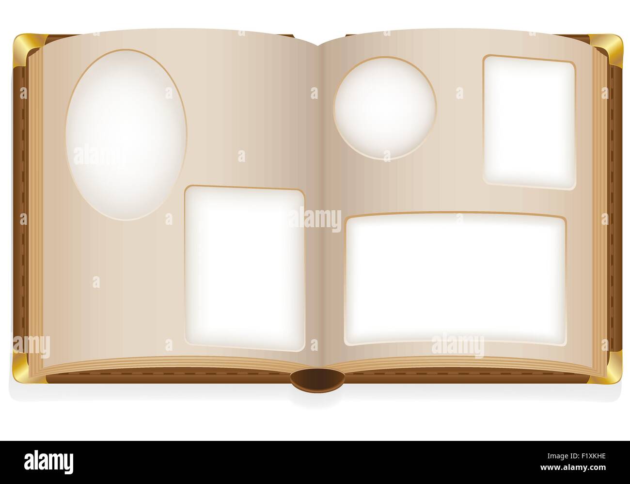 old open photo album with blank photos vector illustration isolated on ...