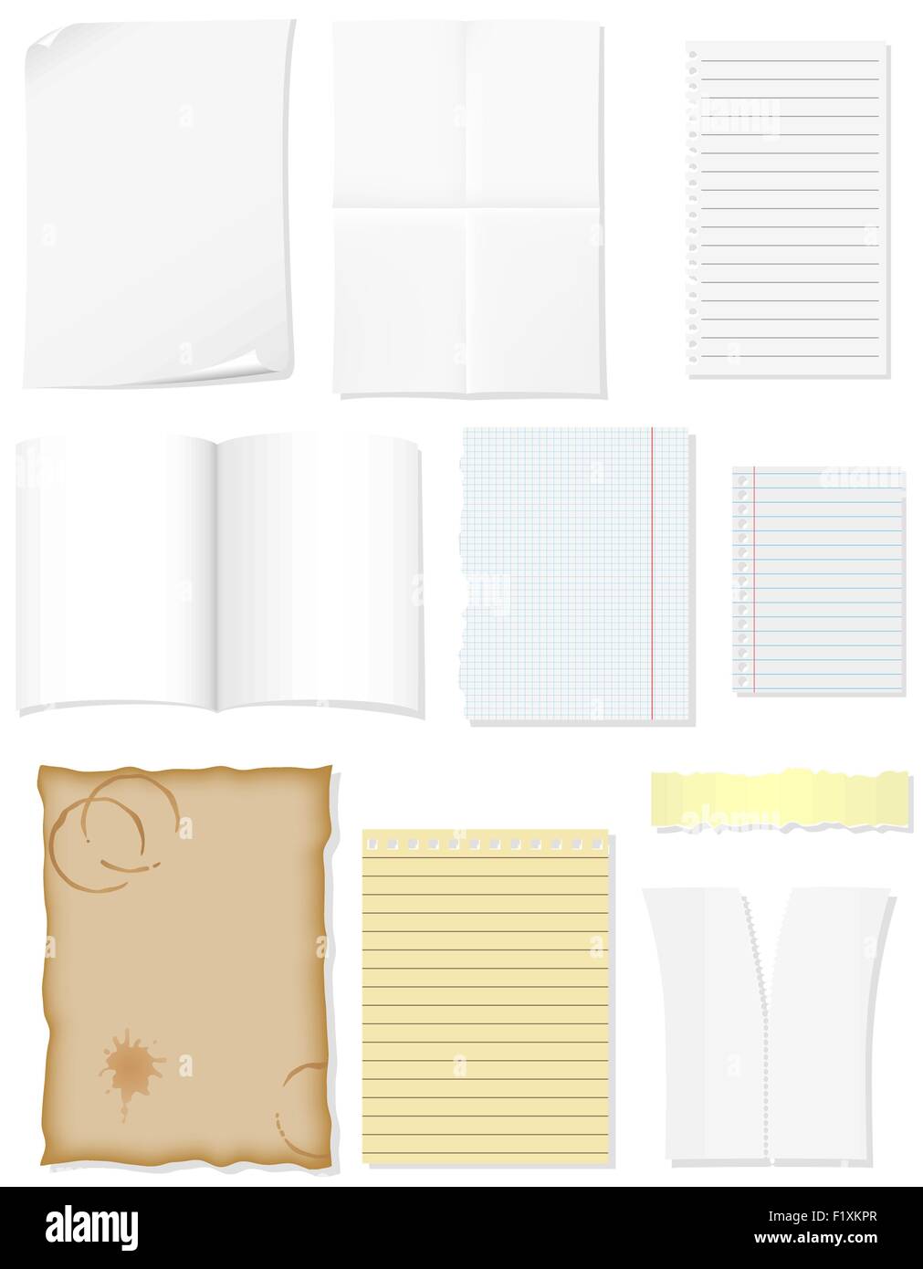 set blank sheets of paper for design vector illustration isolated on ...