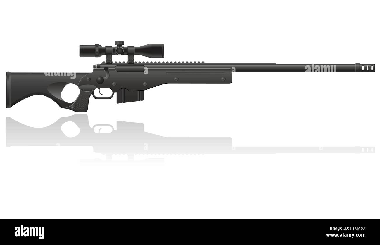 sniper rifle vector illustration isolated on white background Stock ...