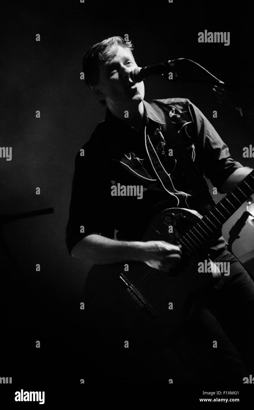 Joey Burns, frontman of the Tex-Mex band Calexico during a live show ...