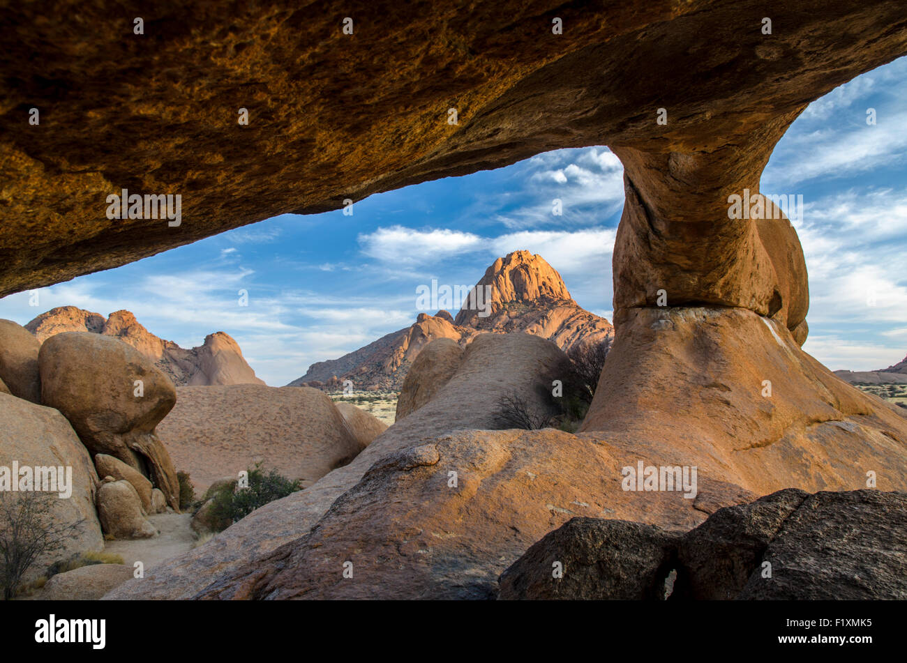Spitzkoppe view from rock arch Stock Photo - Alamy