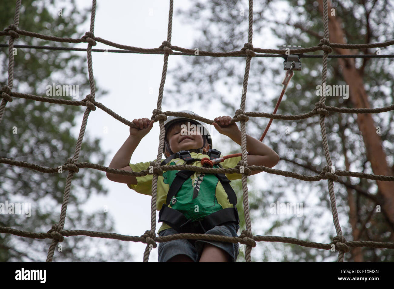 the boy passing an obstacle Stock Photo - Alamy