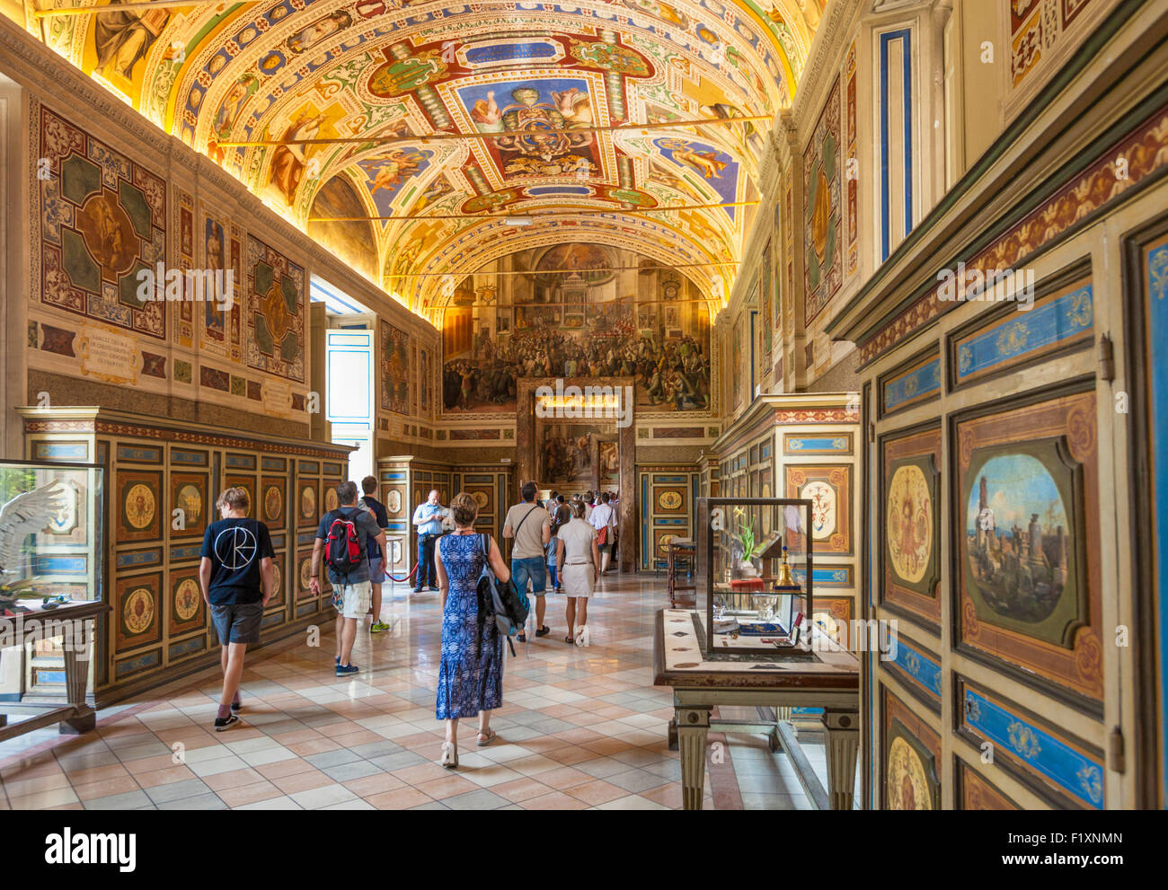 inside the galleries of the Vatican Museum interior Vatican City Rome ...