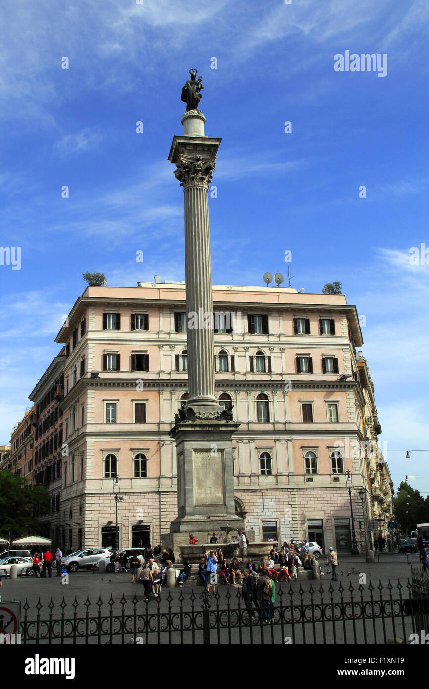 Column of Peace in Piazza Di Santa Maria Maggiore, Rome, Italy Stock ...