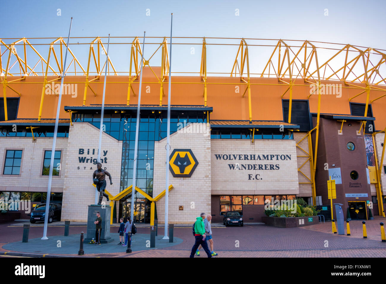 The Billy Wright stand with the billy wright statue at Wolverhampton ...