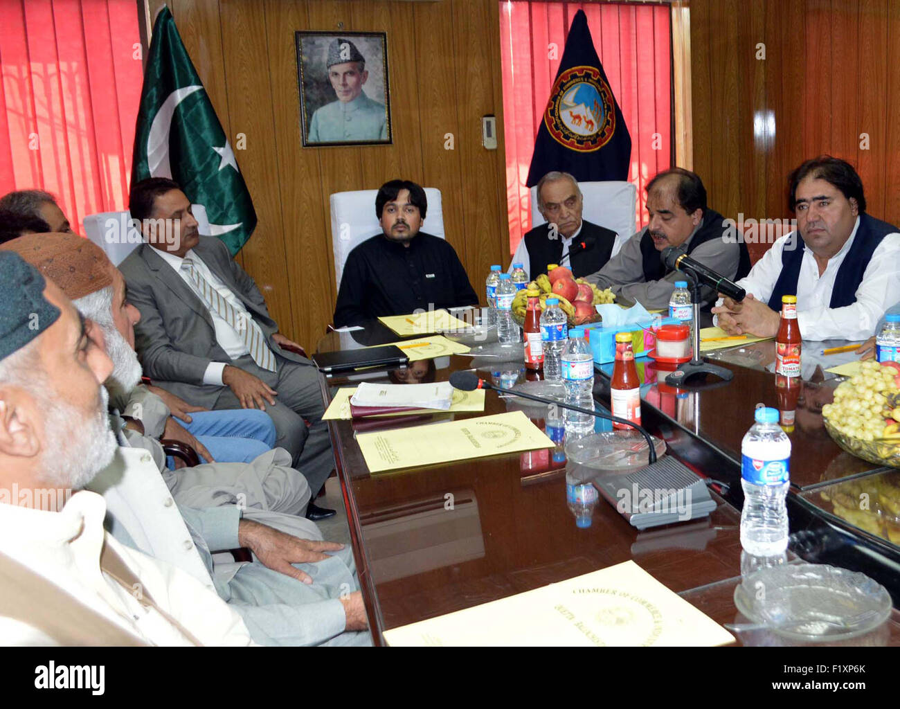 Honorary ambassador of Pakistan in Russia Abdul Rauf Rind talking to ...