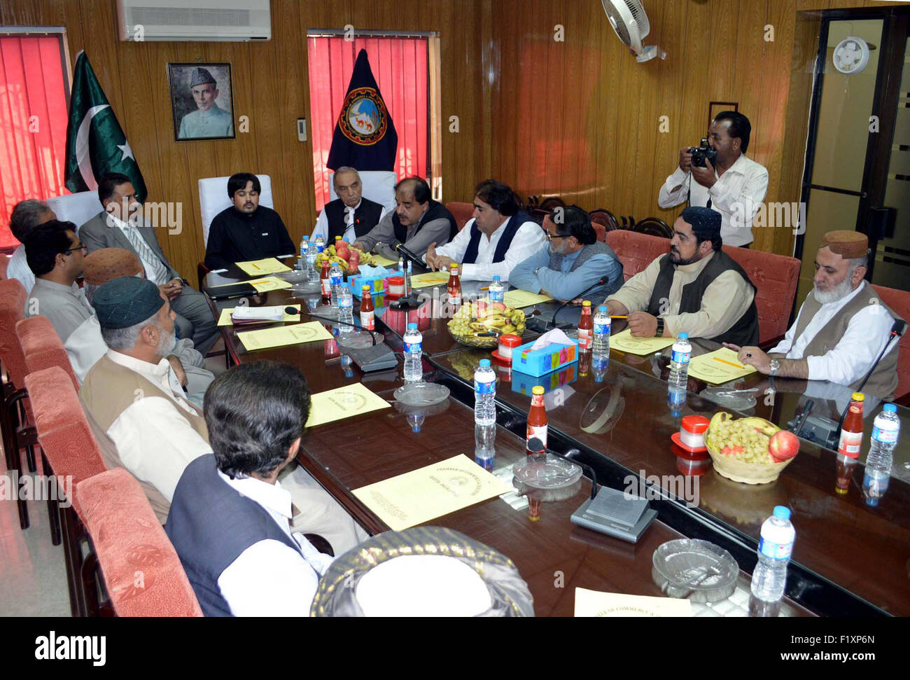 Honorary ambassador of Pakistan in Russia Abdul Rauf Rind talking to ...