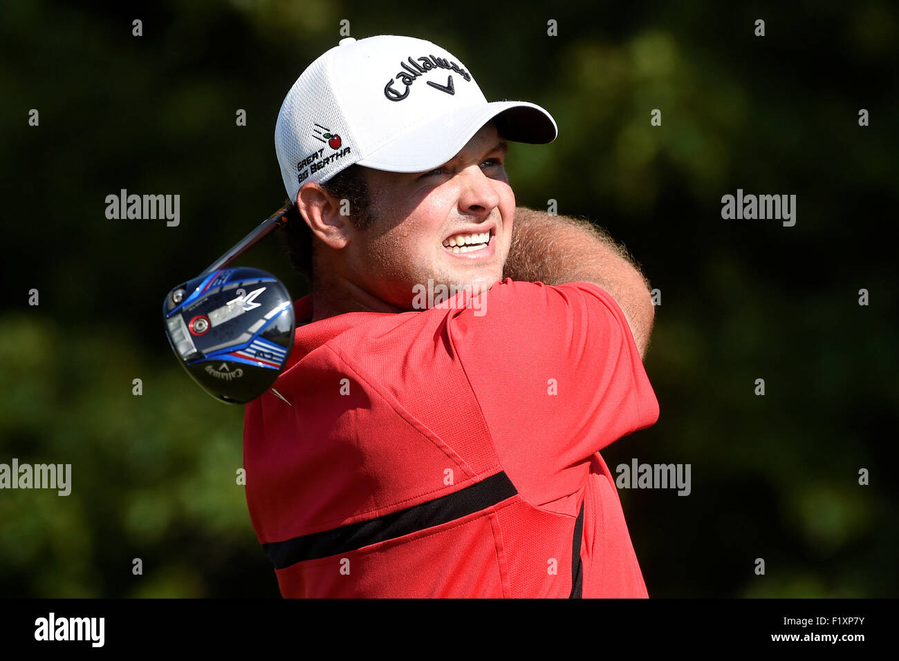 Norton, Massachusetts, USA. 7th Sep, 2015. Patrick Reed watches the ...