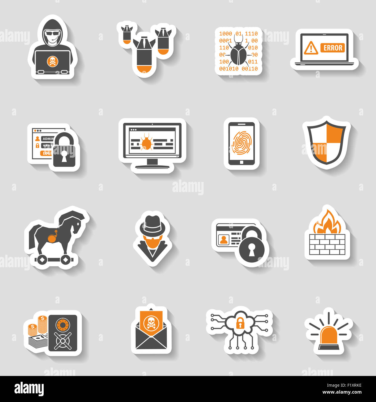 Internet Security Icon Sticker Set for Flyer, Poster, Web Site Like ...