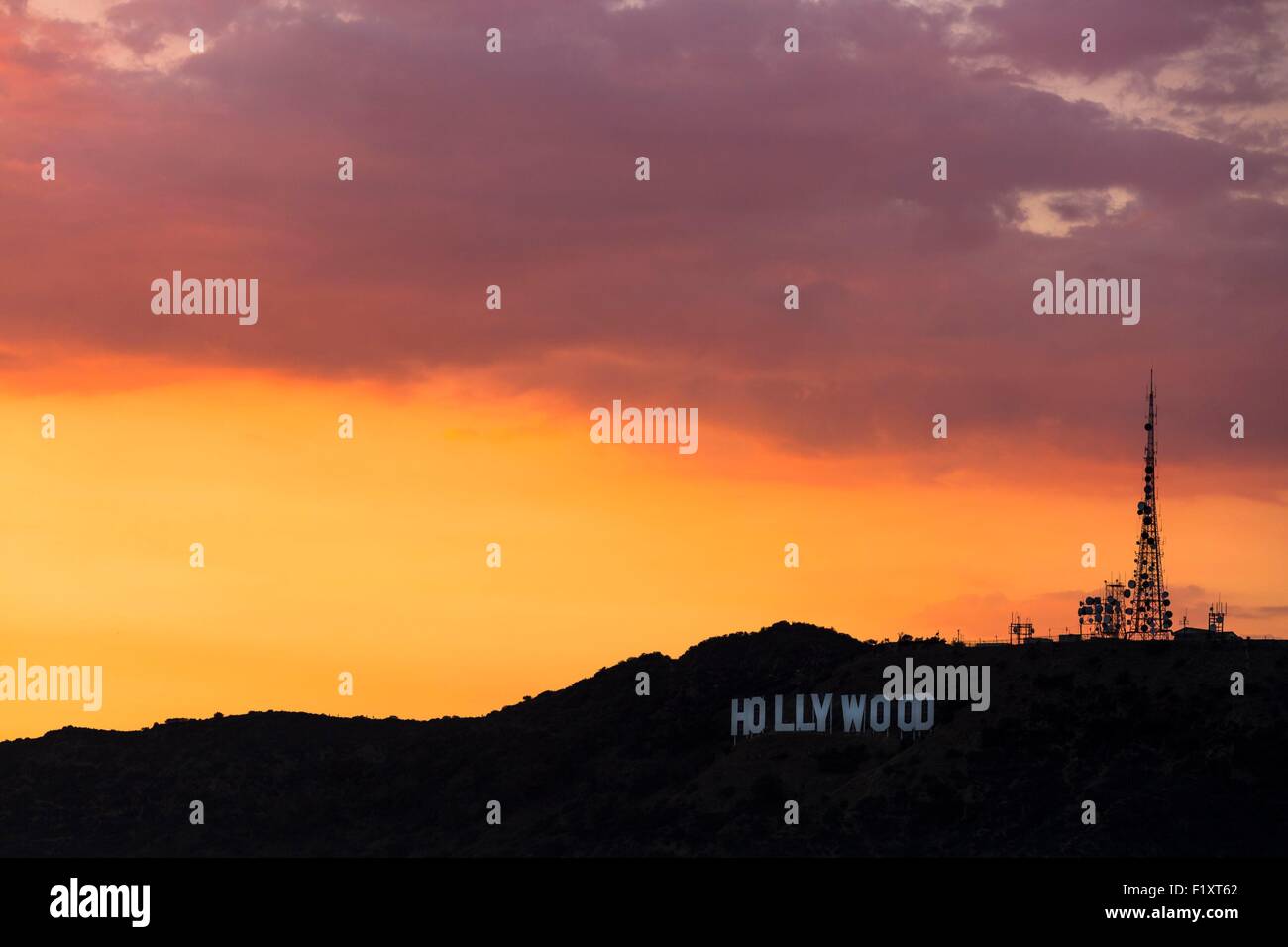 Hollywood los angeles sunset night hi-res stock photography and images ...