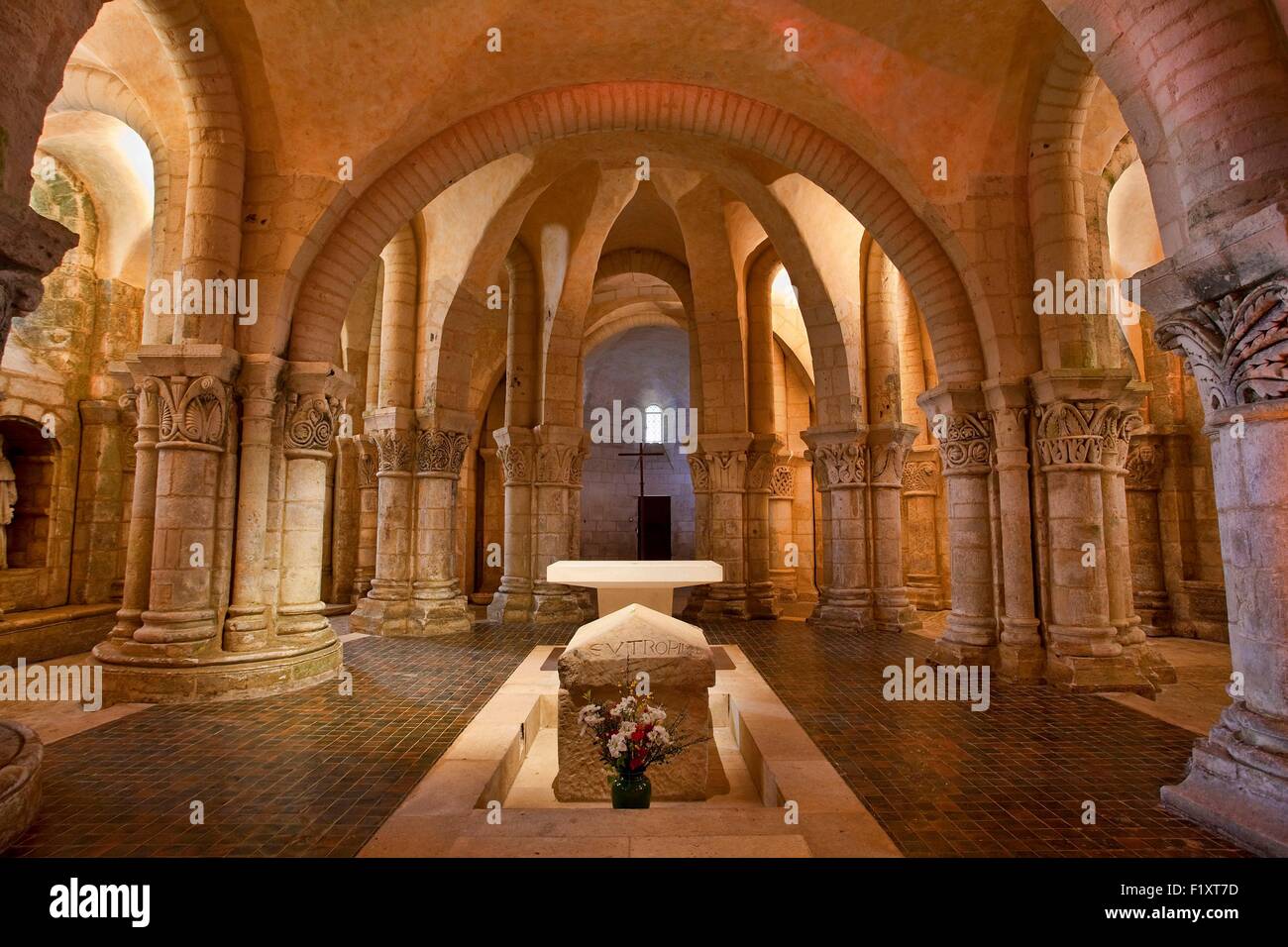 France, Charente Maritime, Saintes, Saint Eutrope basilica, the Crypt ...