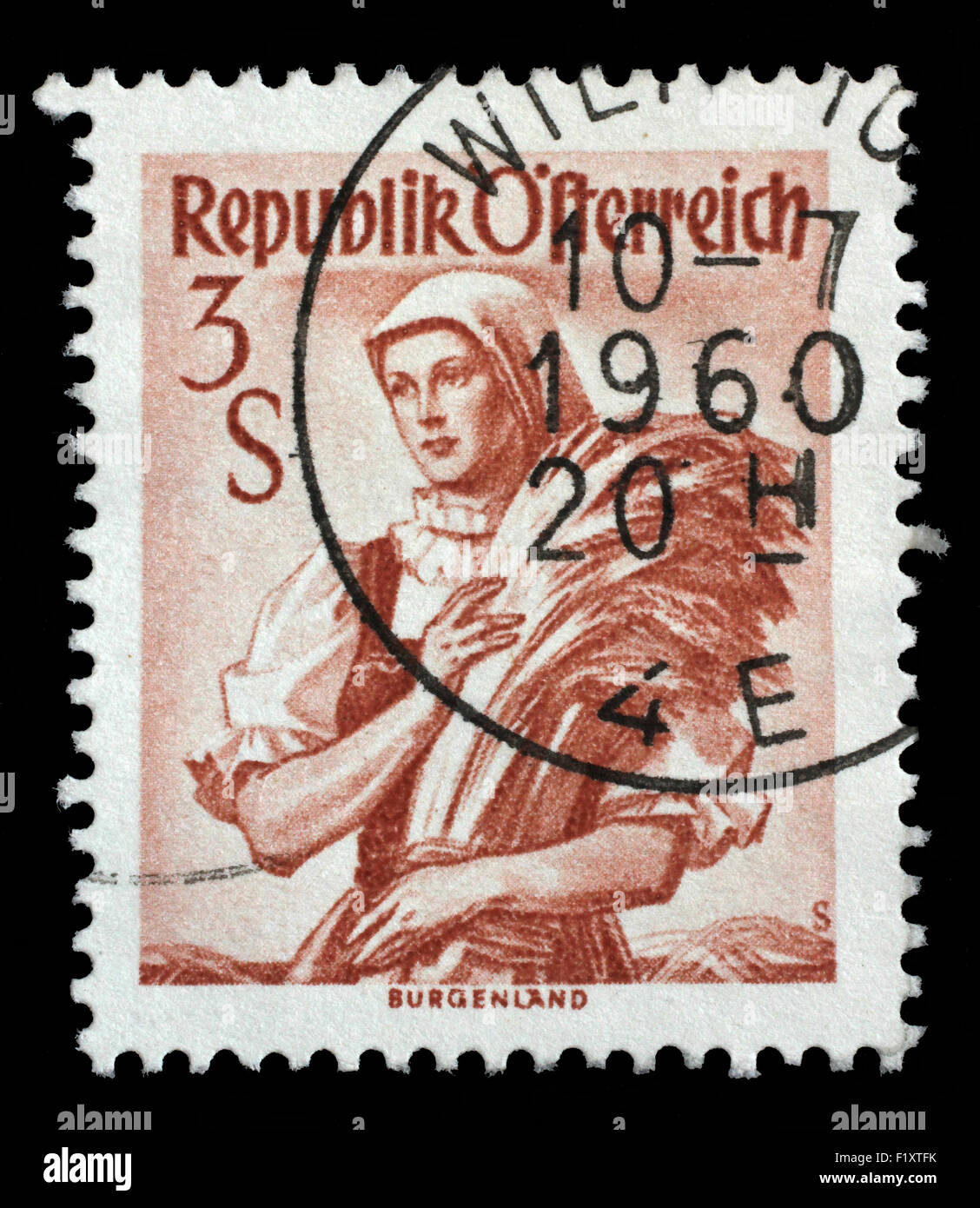 AUSTRIA - CIRCA 1949: A stamp printed in Austria shows image woman in ...