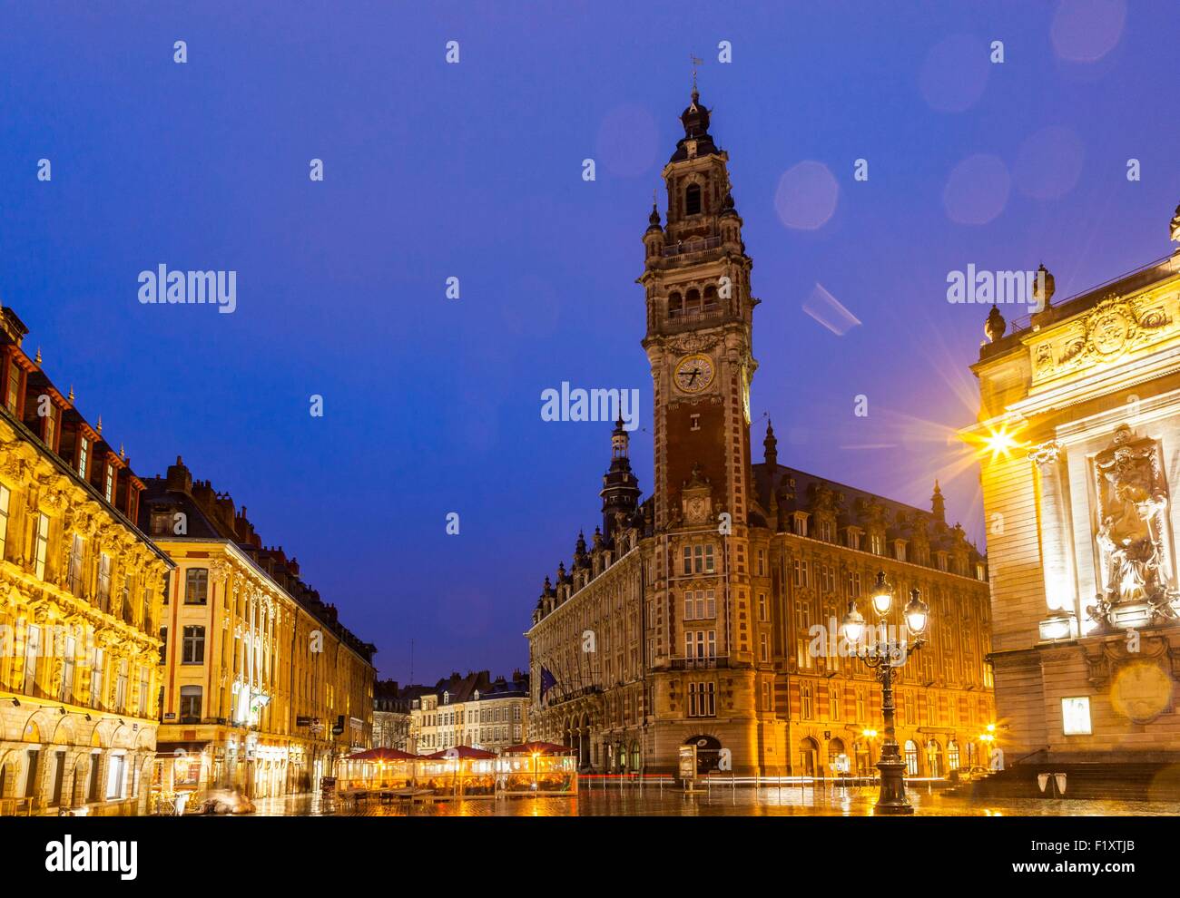 France, Nord, Lille, belfry of the Chamber of Commerce and Industry of ...
