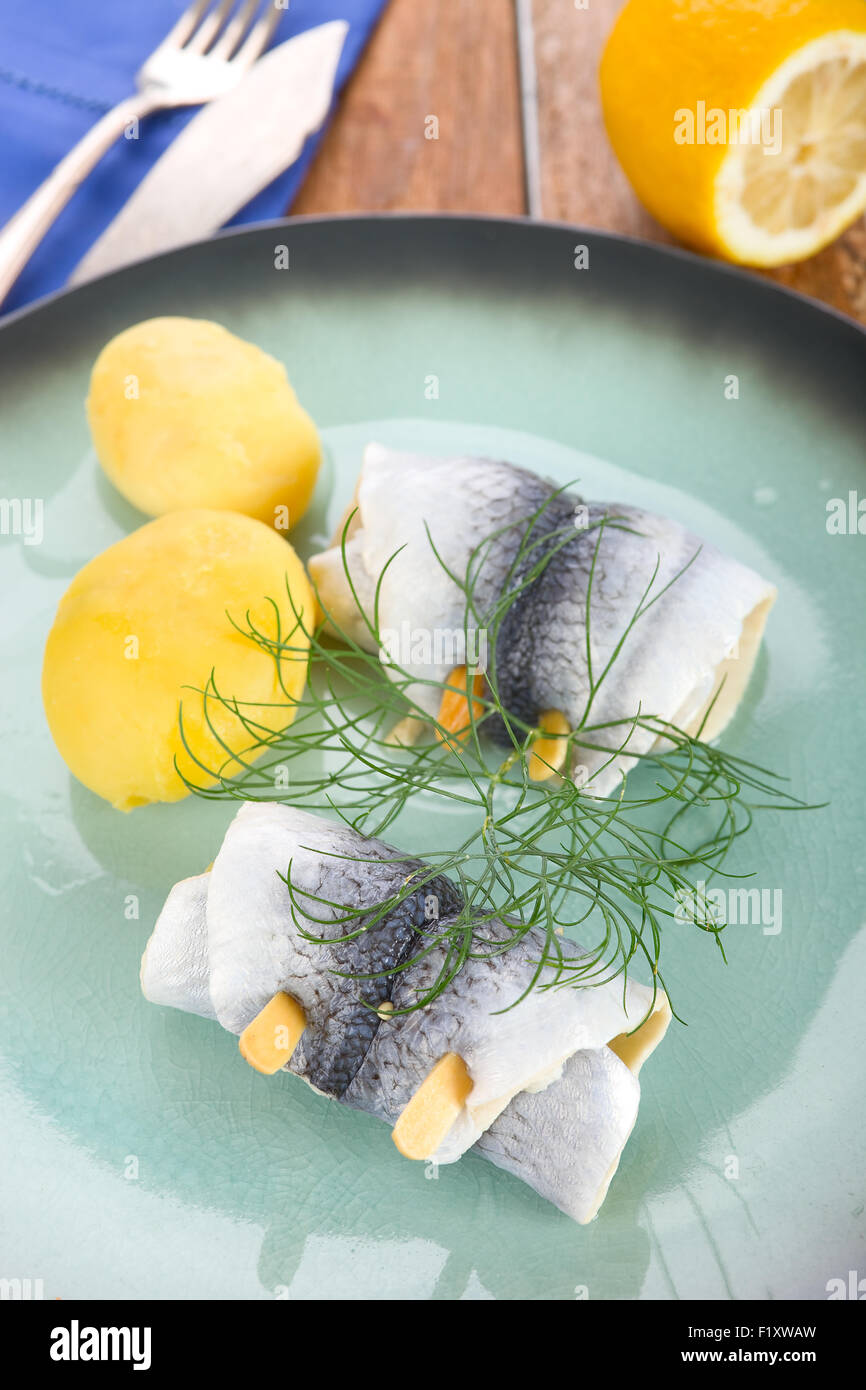 Pickled herring fillet Stock Photo - Alamy