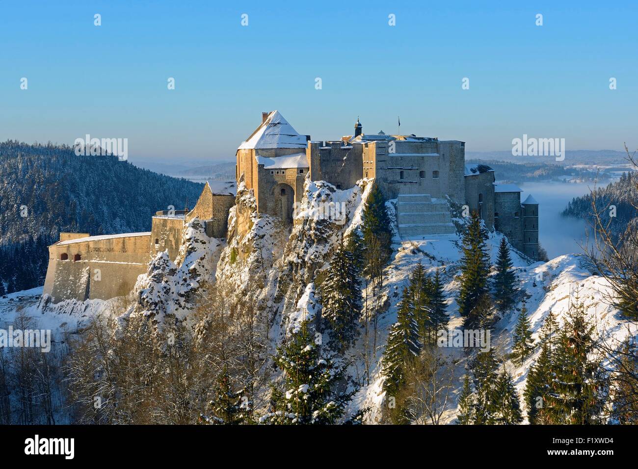 France, Doubs, La Cluse et Mijoux, the fort of Joux Stock Photo - Alamy